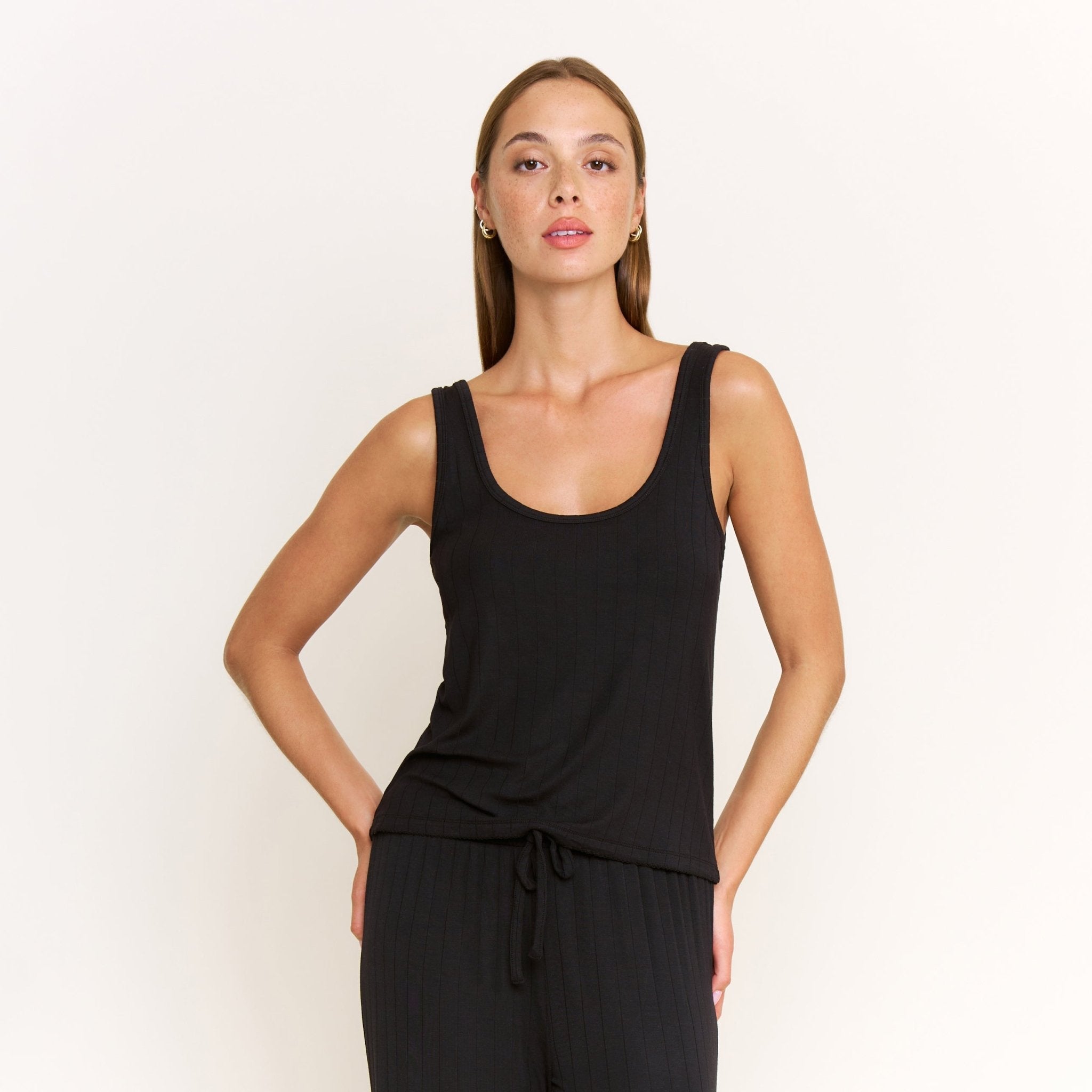 Cloud Modal Tank in Black from Honeydew Intimates